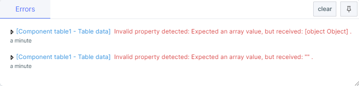 Warnings from table component · Issue #4272 · ToolJet/ToolJet · GitHub