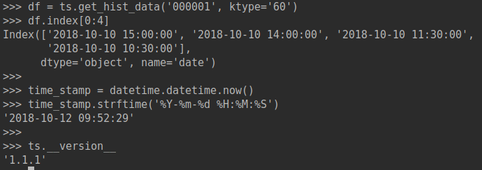 get_hist_data 60分钟级数据 没有2018-10-11日的数据 · Issue #769 · waditu/tushare · GitHub