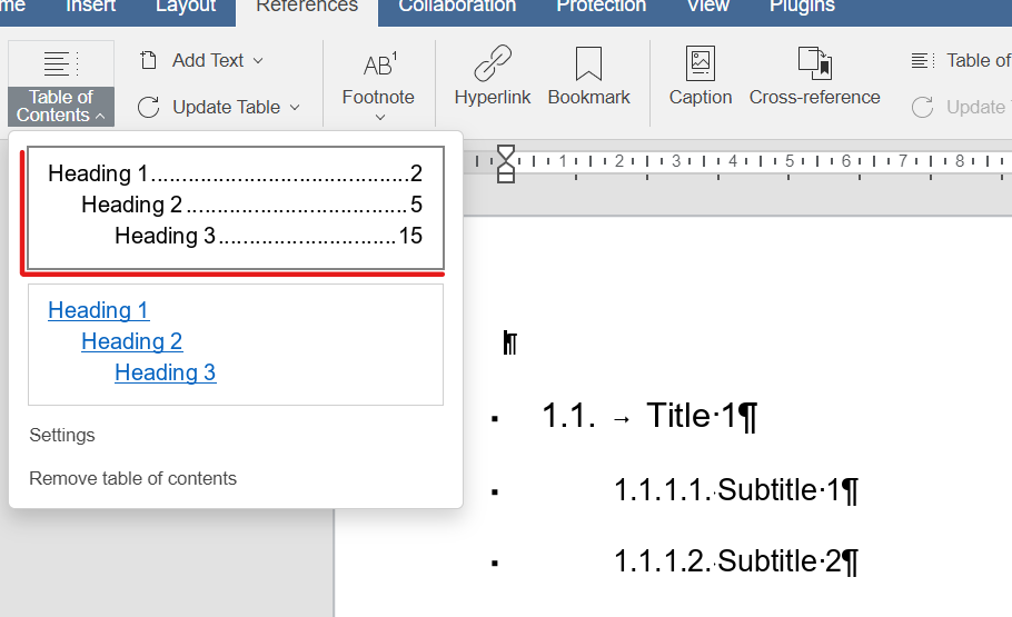 Corrupted Table of Contents (ToC) on fourth level numbered headings ...