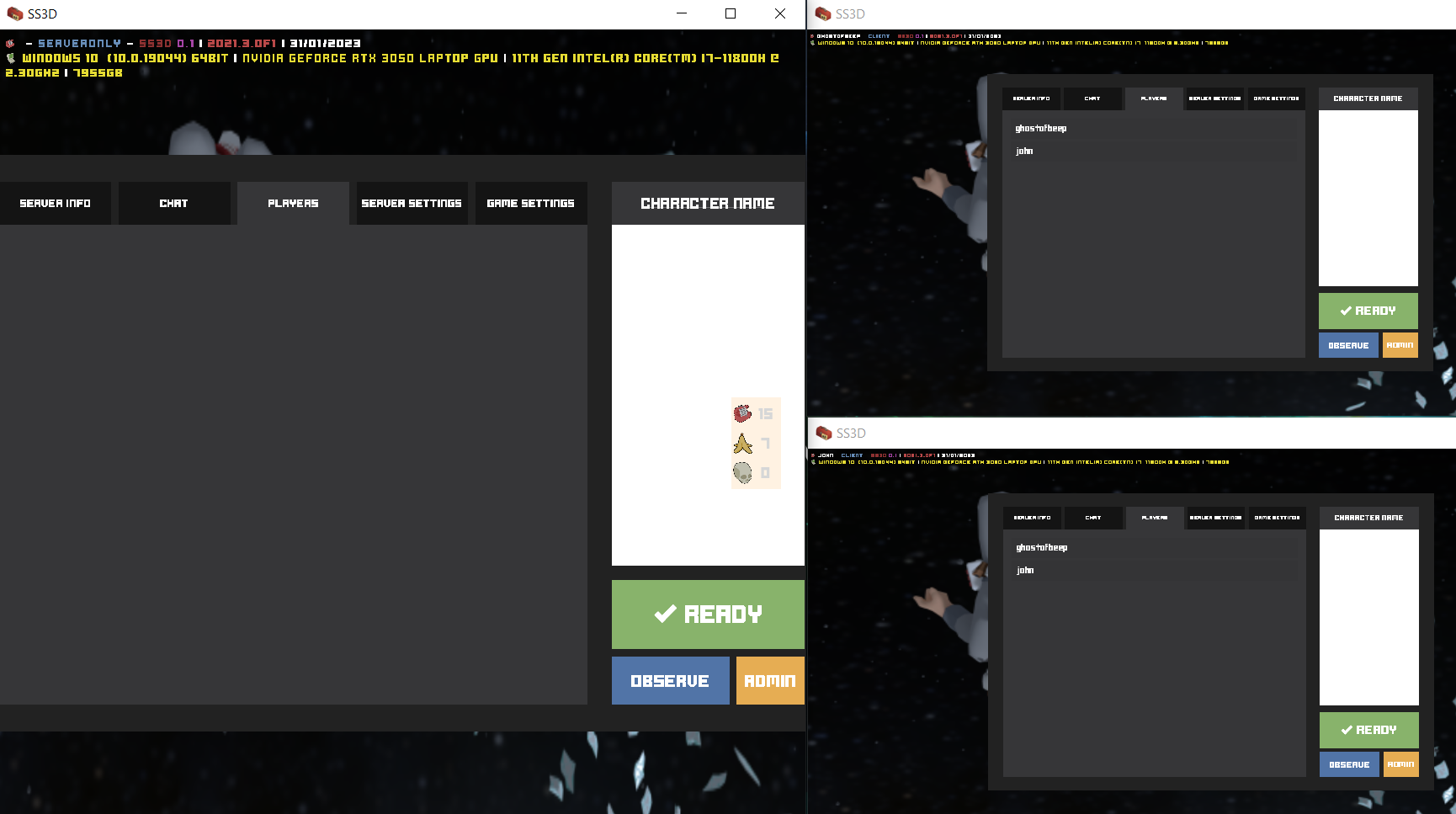 Dedicated Server: Player List not functional · Issue #993 · RE-SS3D/SS3D · GitHub