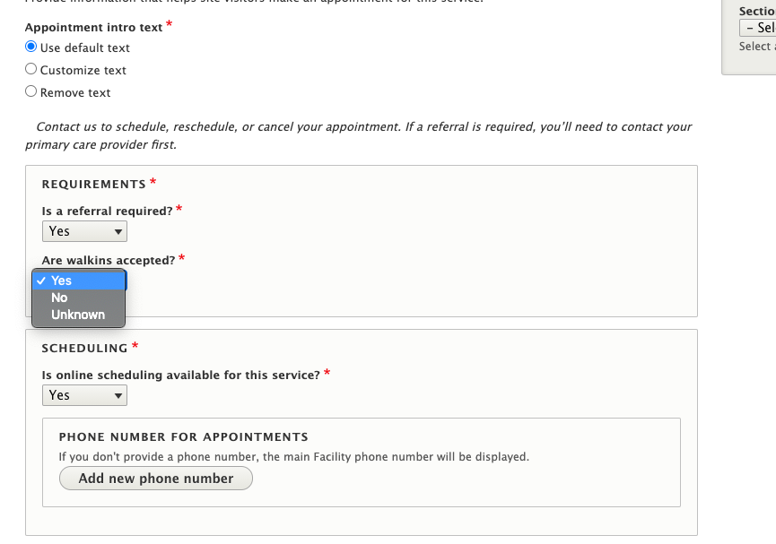 Scheduling, Appointments, and referrals should all be Unknown · Issue ...