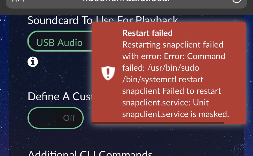 snapclient.service is masked (unmasking doesn't work) · Issue #2016 · volumio/Volumio2 · GitHub