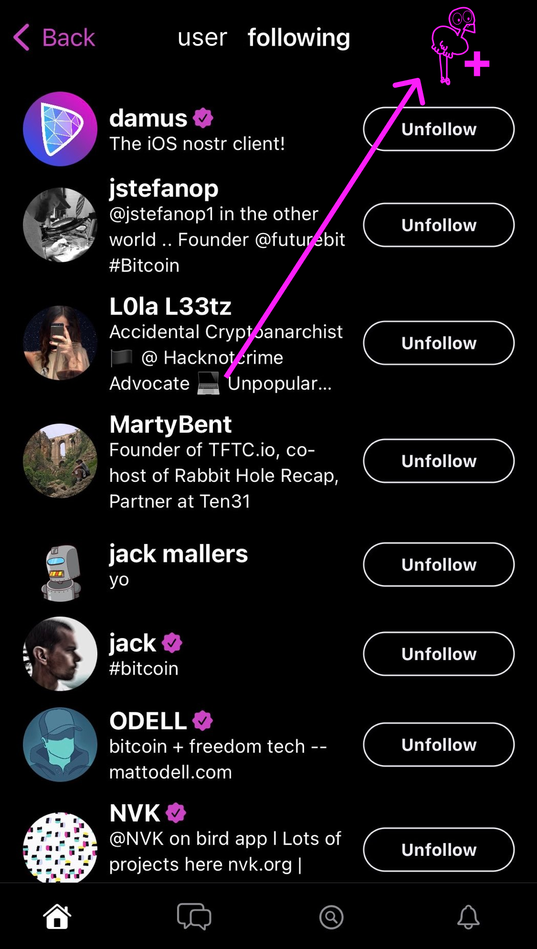 New Follow Button In Profilefollowing View Feature Request