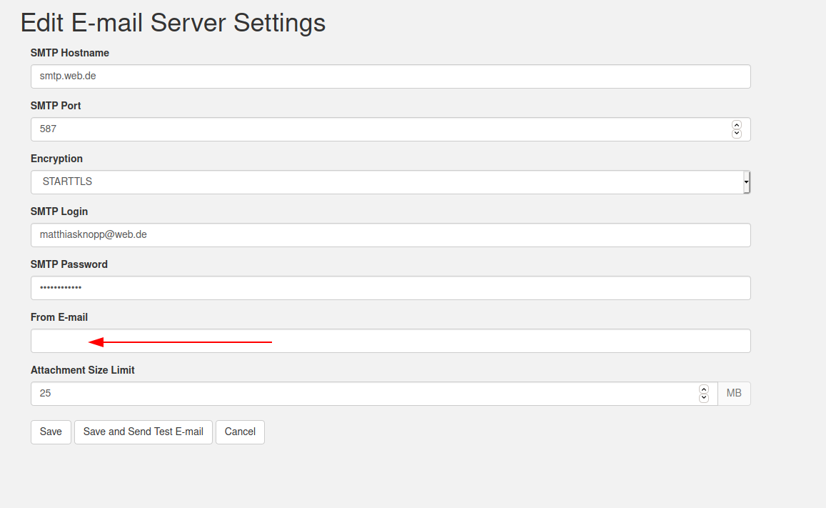 Sending emails without email from failes - empty field is not checked ...