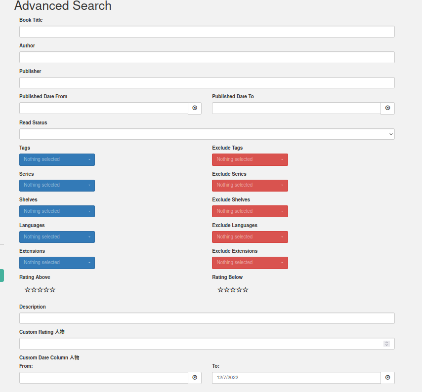 Own Column With Dates Advanced Search Not Working · Issue 2631 · Janeczkucalibre Web · Github