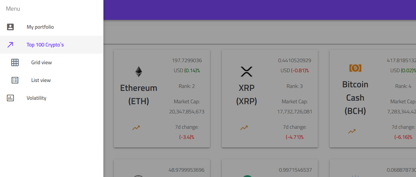 The menu is opened when opening the app · Issue #5 · IgniteUI/crypto-portfolio-app · GitHub