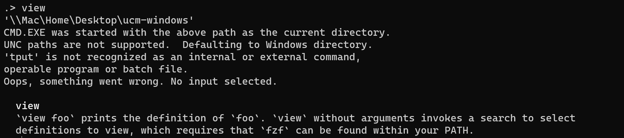 Error message for missing 'fzf' on windows could be nicer. · Issue ...