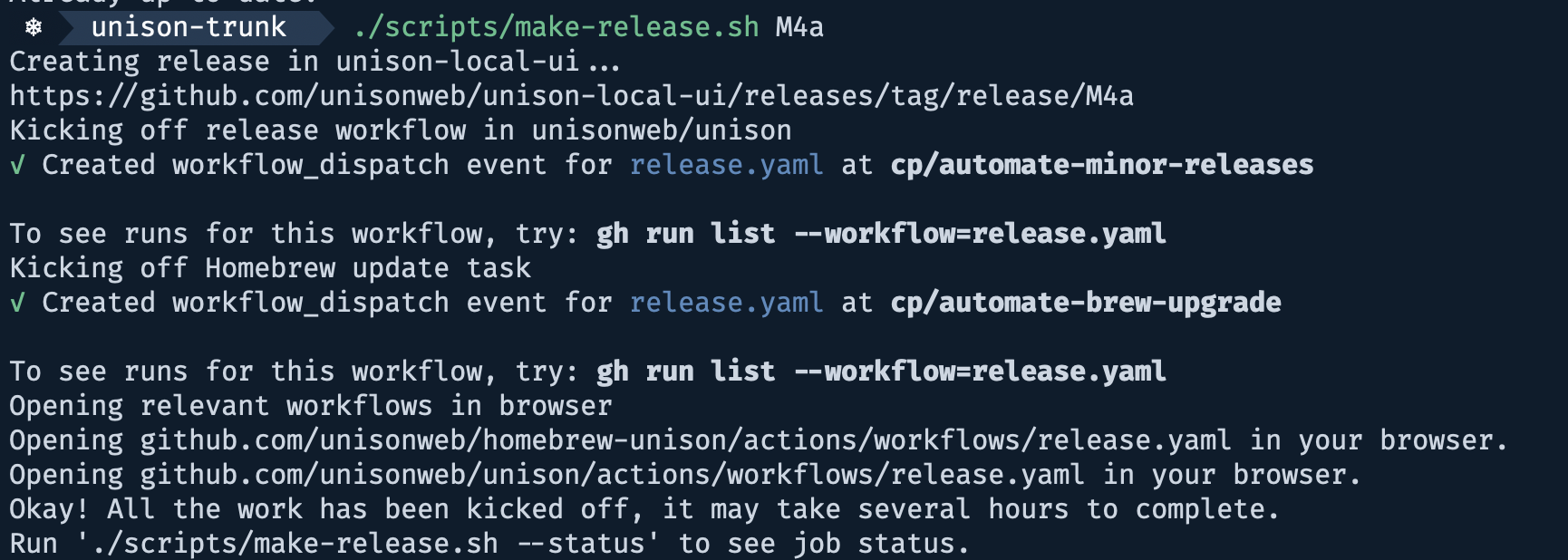 Automate Releases by ChrisPenner · Pull Request #3435 · unisonweb/unison · GitHub