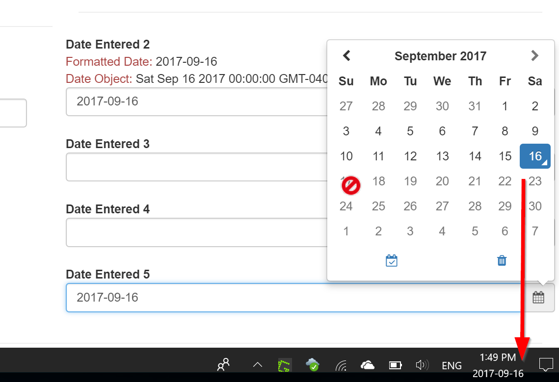 abp-datetime-picker - Can't select maximum date initially, can after choosing alternative date ...