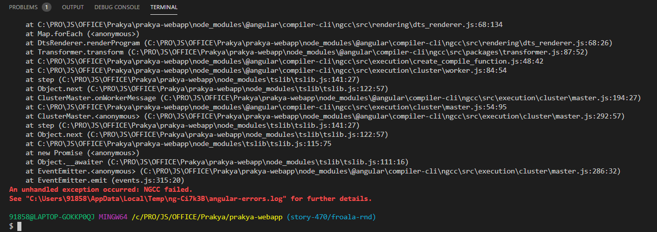 An unhandled exception occurred: NGCC failed · Issue #3 · froala/angular-froalacharts · GitHub