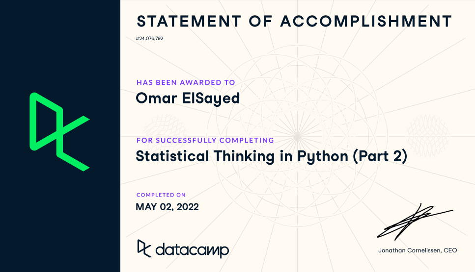 GitHub - omarelsayeed/StatisticalThinkingInPython