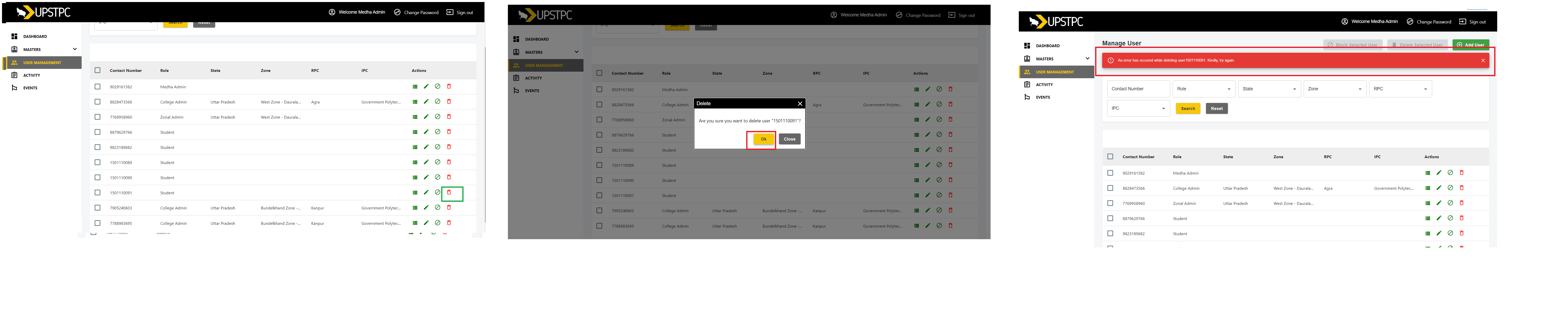 User not get deleted · Issue #616 · webaccess/medha-STPC · GitHub