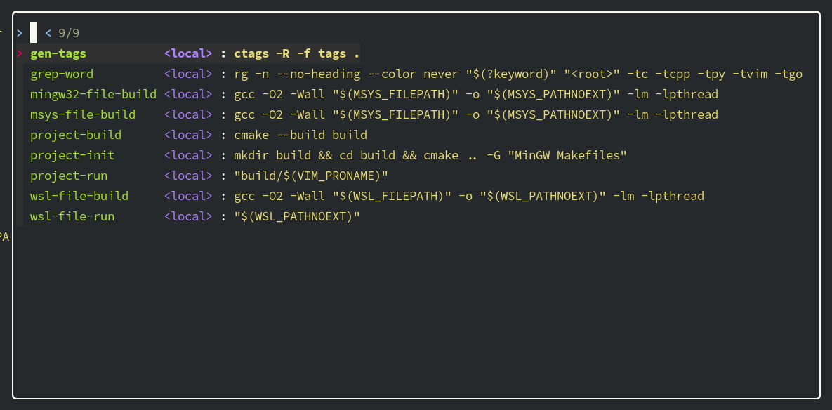 [Suggestion] fzf-lua example for wiki · Issue #95 · skywind3000/asynctasks.vim · GitHub