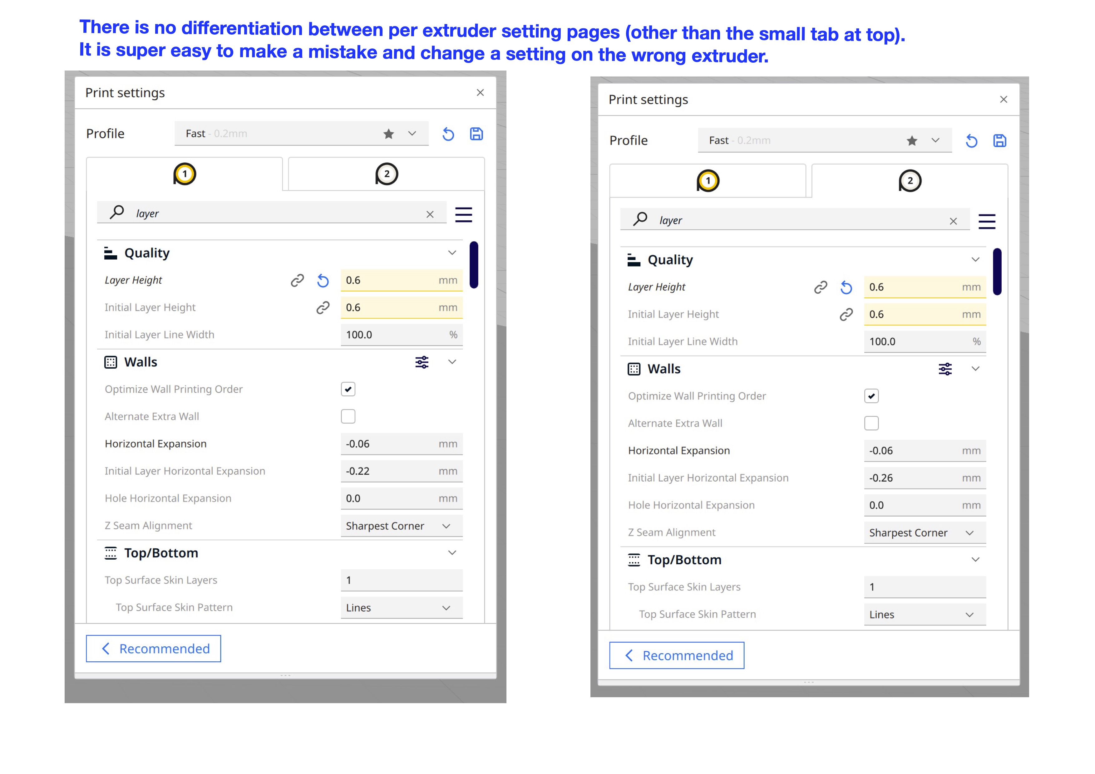 Visually differentiate the per extruder settings panels · Issue #17296 · Ultimaker/Cura · GitHub