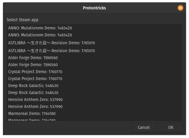 Duplicate entries in Protontricks GUI · Issue #118 · Matoking/protontricks · GitHub