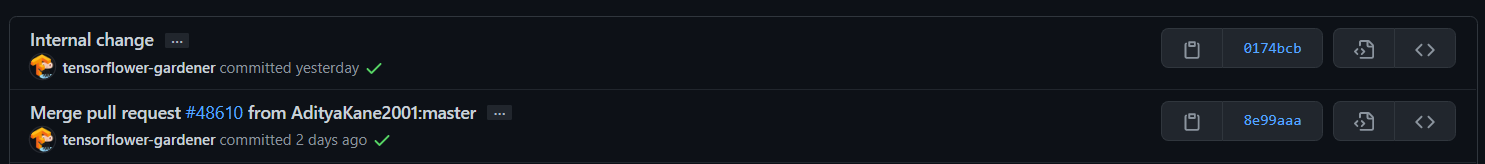 Tensorflower gardener reverting changes made in PRs · Issue #49201 · tensorflow/tensorflow · GitHub