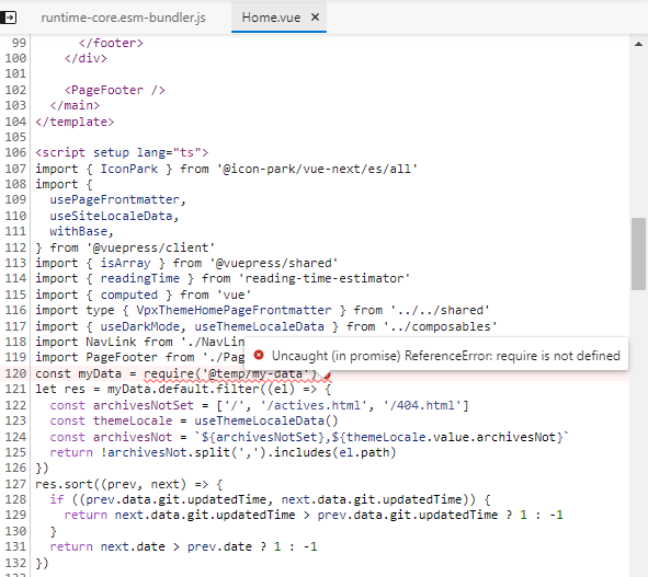 [Bug report] Cannot compile to get article data in vite runtime · Issue #646 · vuepress/core ...