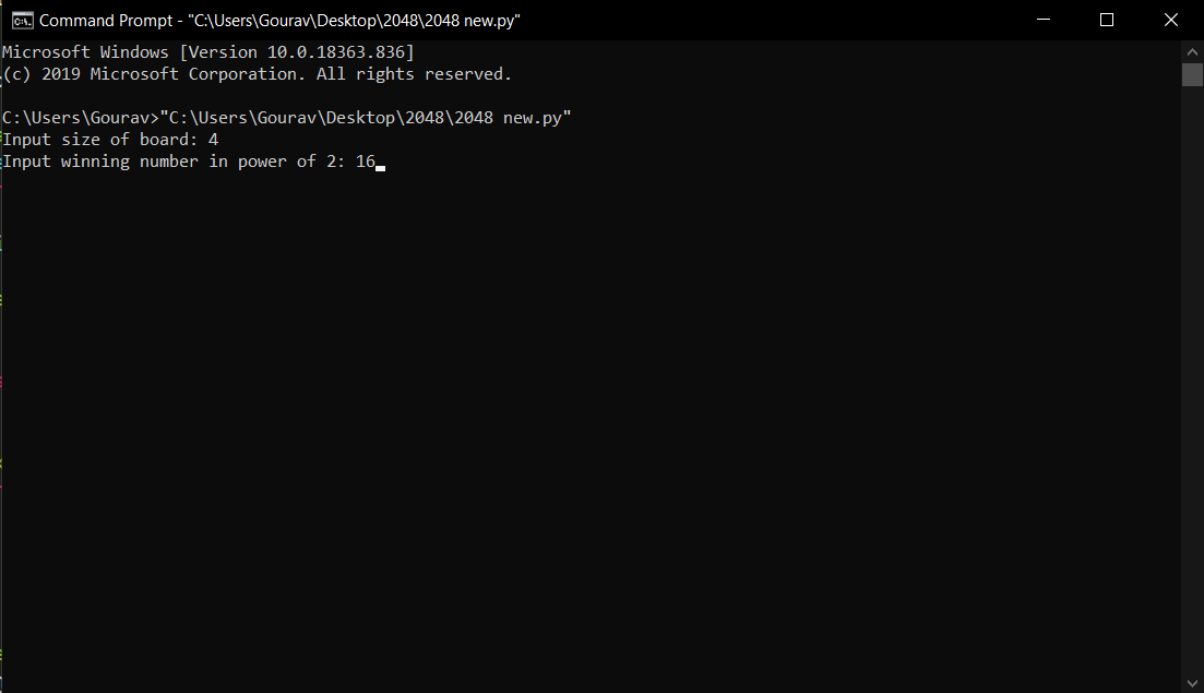 GitHub - GouravChayande/py2048