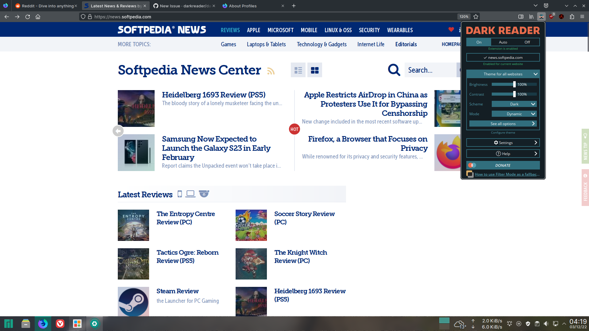 [Broken Website] https://news.softpedia.com/ does not show dark theme with dynamic mode · Issue ...