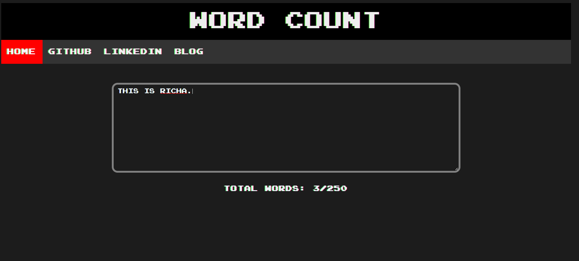 GitHub - richk21/Word-Count: Word-Count Project is made in HTML, CSS, JavaScript. You can enter ...