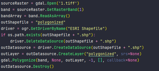 Converting .tiff (raster) file to vector (.shp) with gdal.Polygonize do not transfers CRS to ...