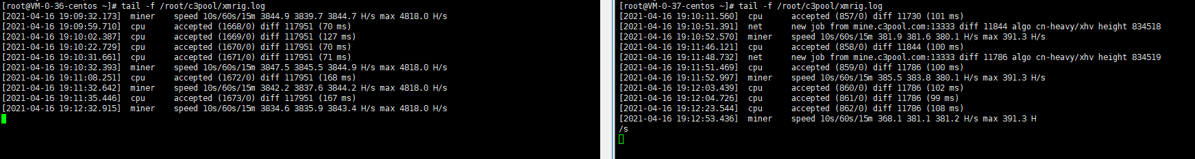 右边这个就是cn-heavy/xhv算法吗？右边这台，相同的CPU，挖矿收益高了5K · Issue #1 · C3Pool/xmrig-C3 · GitHub