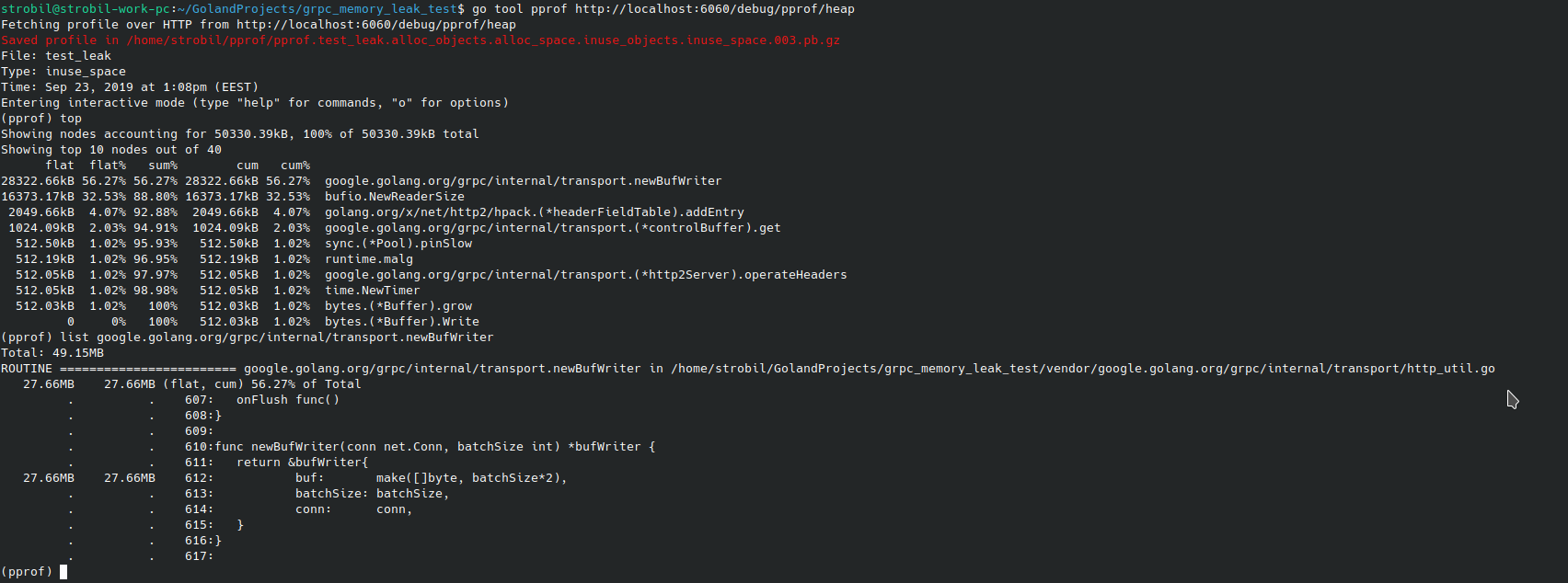 Grpc Consuming Memory And Dont Release Them · Issue 3022 · Grpcgrpc Go · Github