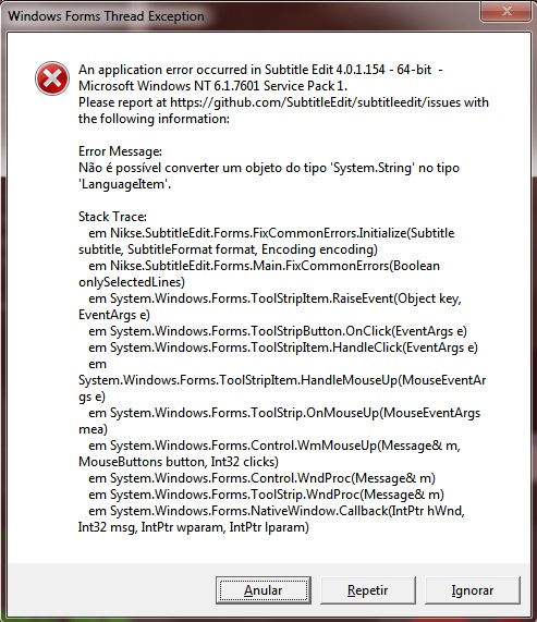 "Fix Common Errors" not opening · Issue #7466 · SubtitleEdit/subtitleedit · GitHub