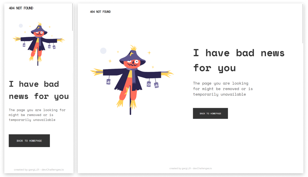 GitHub - gargi91/404-Not-Found: Responsive web developer challenge from https://devchallenges.io/