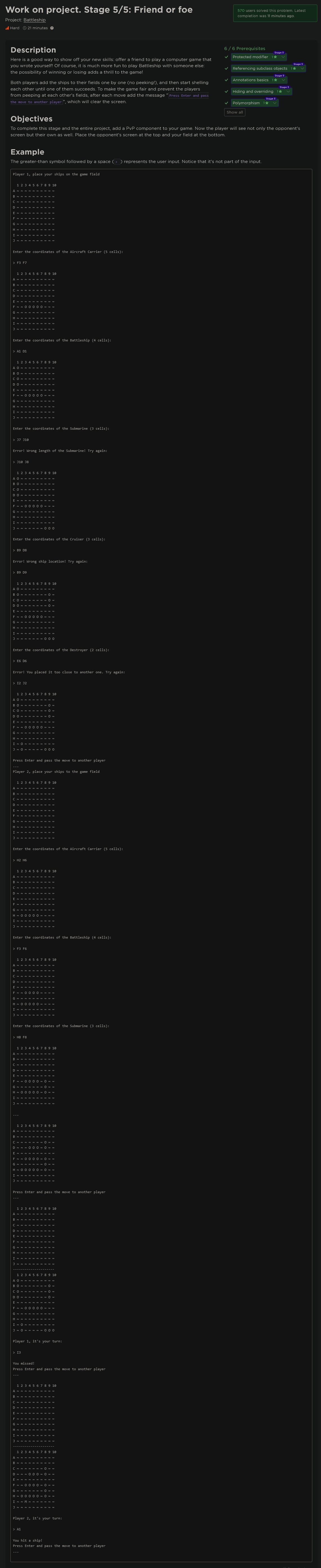 GitHub - PhenixFine/battleship-java: My third Java project from JetBrains Academy