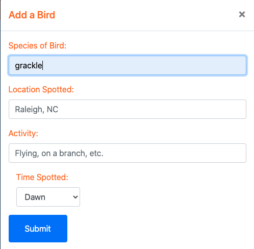 GitHub - gsteinseroussi/Bird-Tracker: This page allows bird watching ...