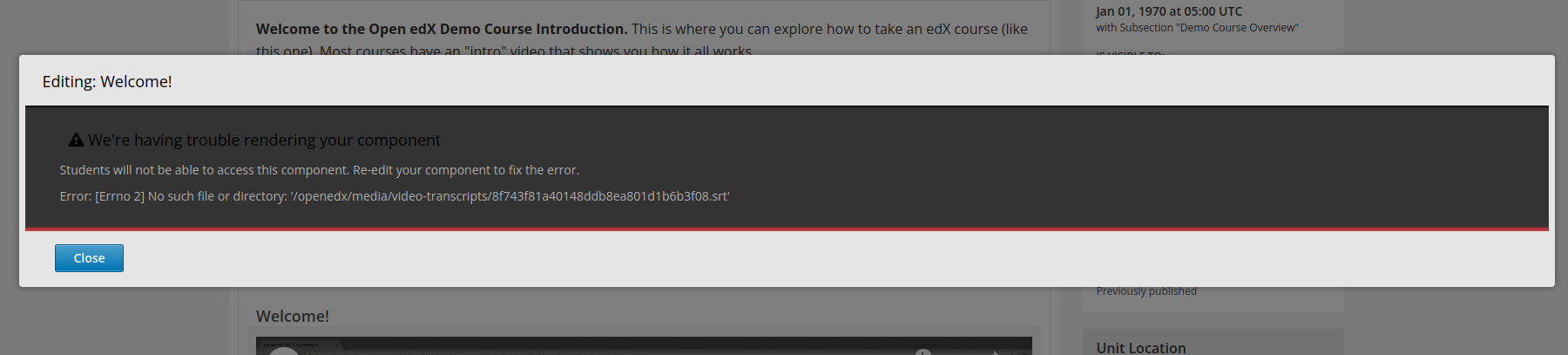TC_AUTHOR_38 > Studio Outline > reindexing fails with Demo Course · Issue #158 · openedx/wg ...