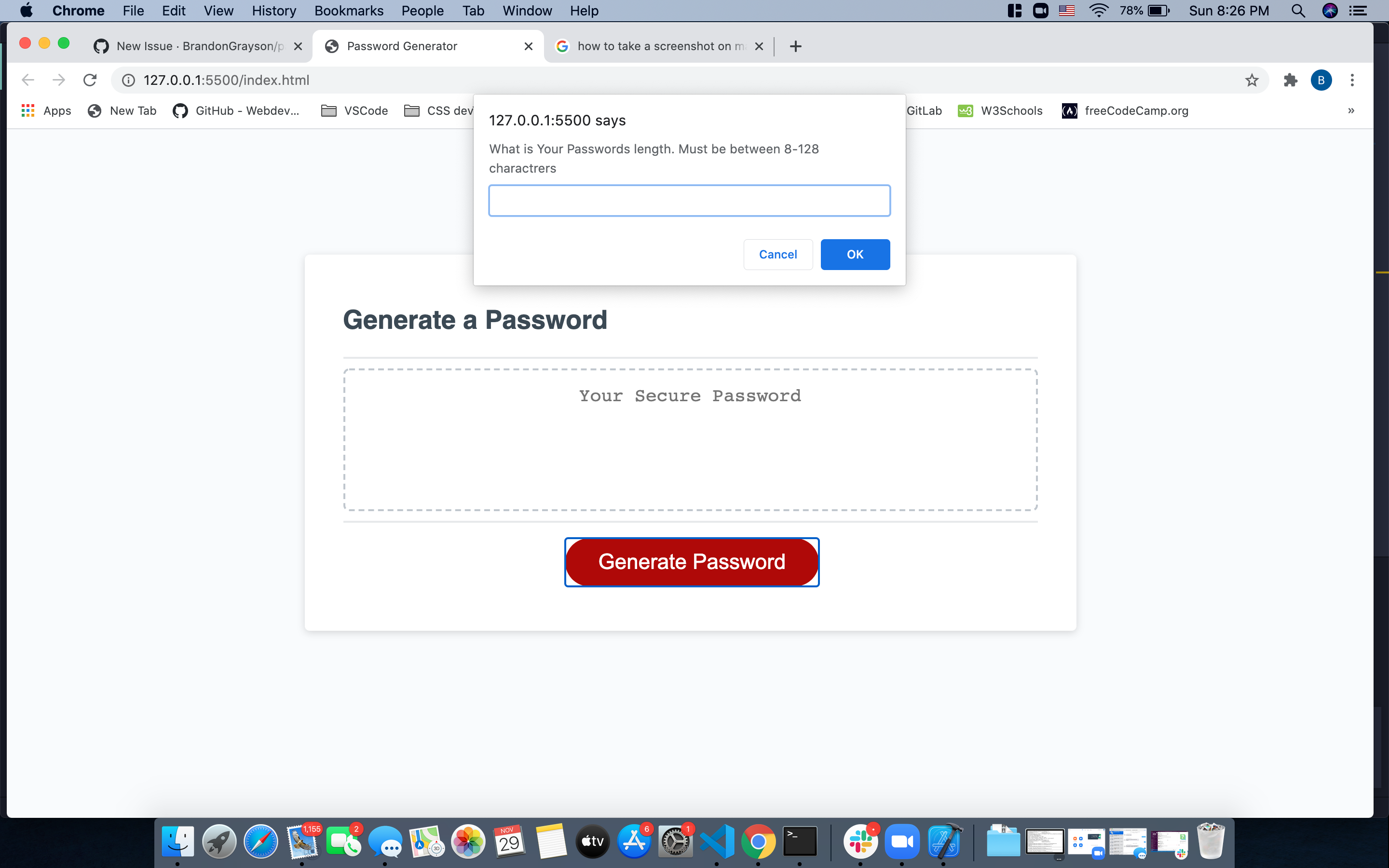 GitHub - BrandonGrayson/passwordGenerator: Quickly generate a password ...