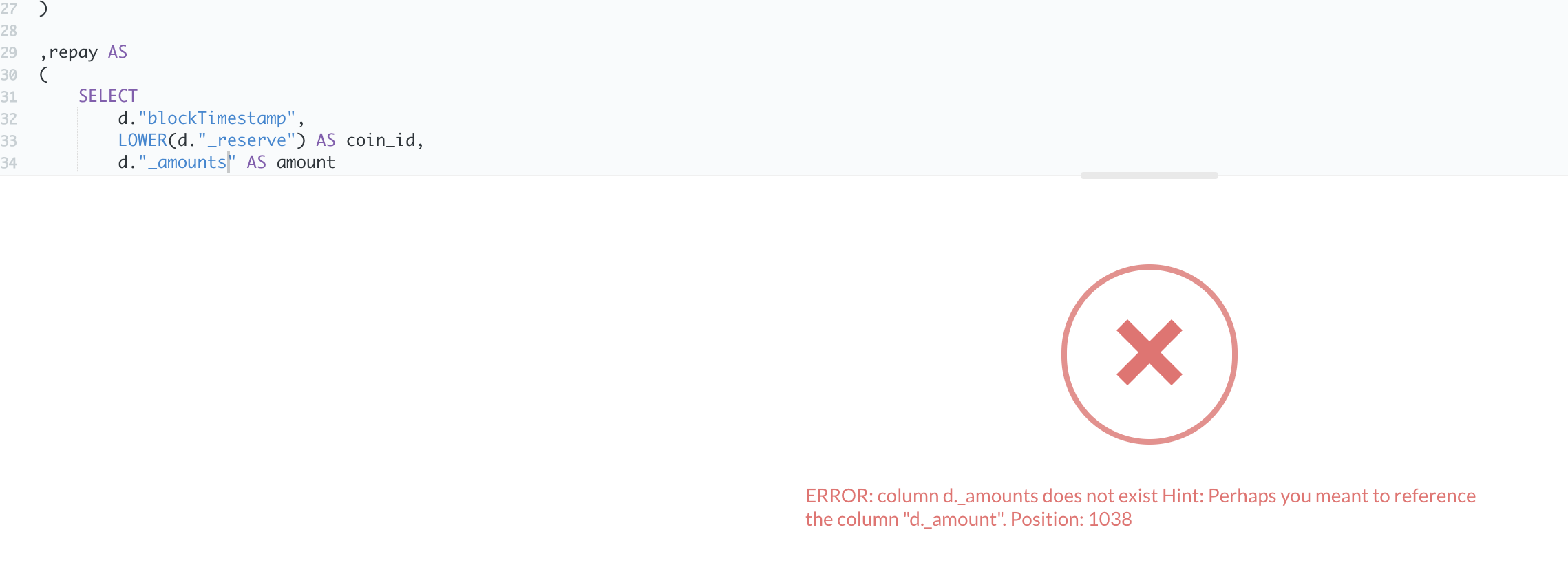 Wrong psition number in error message during sql execution · Issue #13206 · metabase/metabase ...