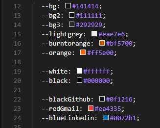Move color preview boxes to the gutter · Issue #138634 · microsoft/vscode · GitHub