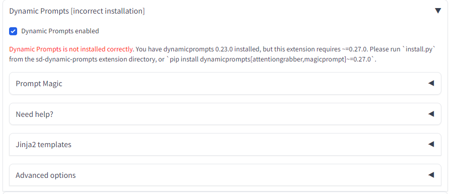 Incorrect Installation · Issue #504 · adieyal/sd-dynamic-prompts · GitHub