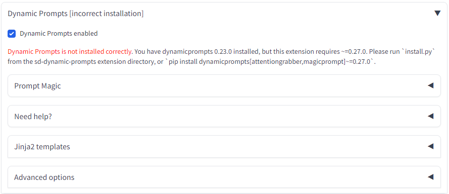Dynamic Prompts: Incorrect Installation · Issue #2262 · TheLastBen/fast-stable-diffusion · GitHub