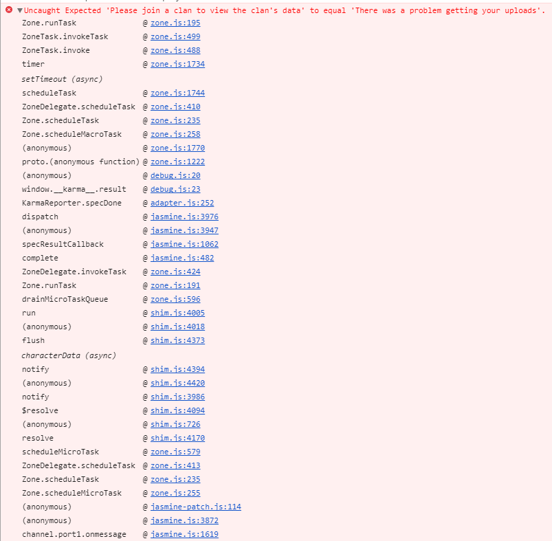 While Debugging Once A Test Fails Many Future Tests Fail · Issue 858 · Angularzonejs · Github