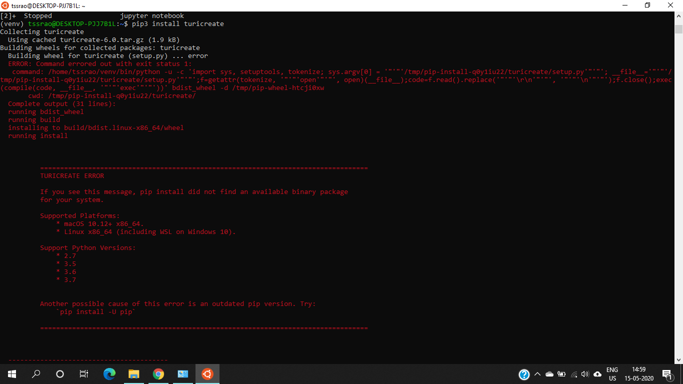 Error in Installing turicreate · Issue #3191 · apple/turicreate · GitHub