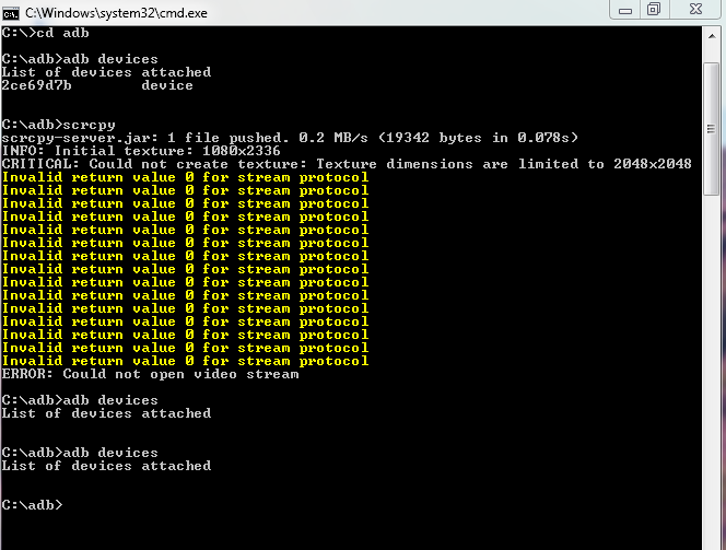 Error: Could not open video stream · Issue #1406 · Genymobile/scrcpy · GitHub