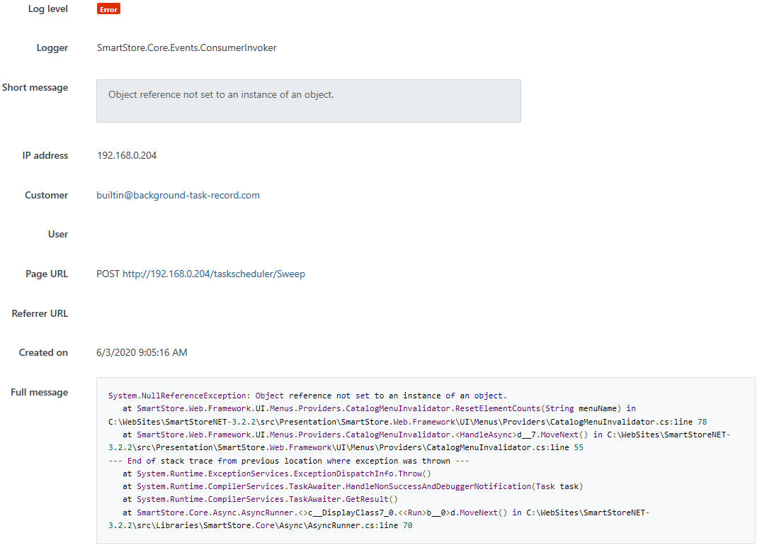 NullReferenceException in Update catalog search index · Issue #1928 · smartstore/SmartStoreNET ...