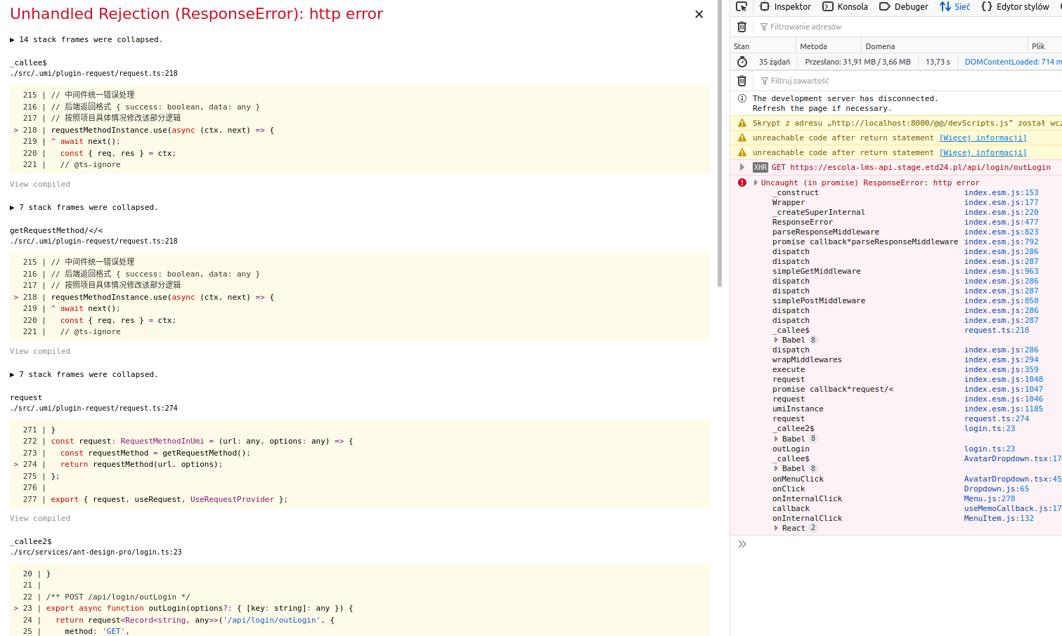 unable to logout · Issue #117 · EscolaLMS/Admin · GitHub