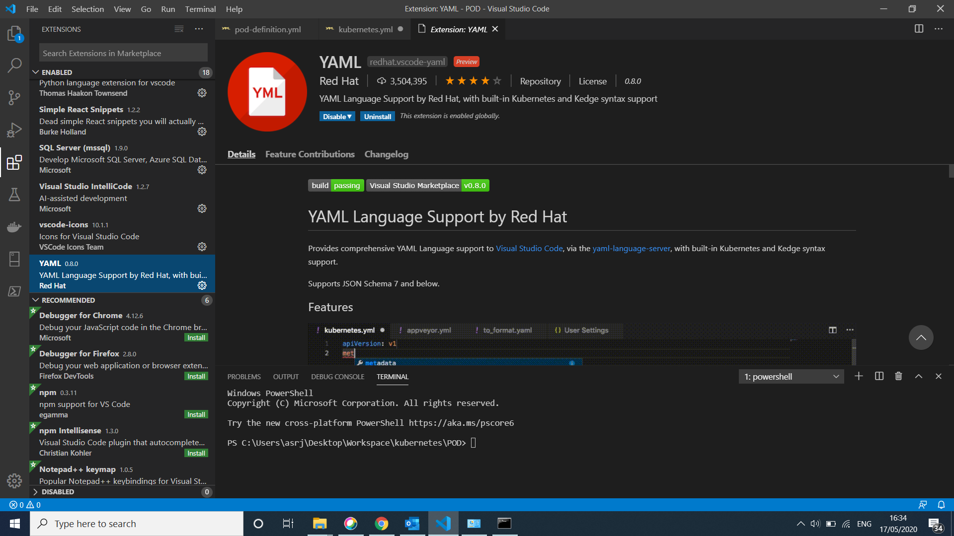 Auto Complete Is Not Working · Issue 299 · Redhat Developervscode Yaml · Github 9432
