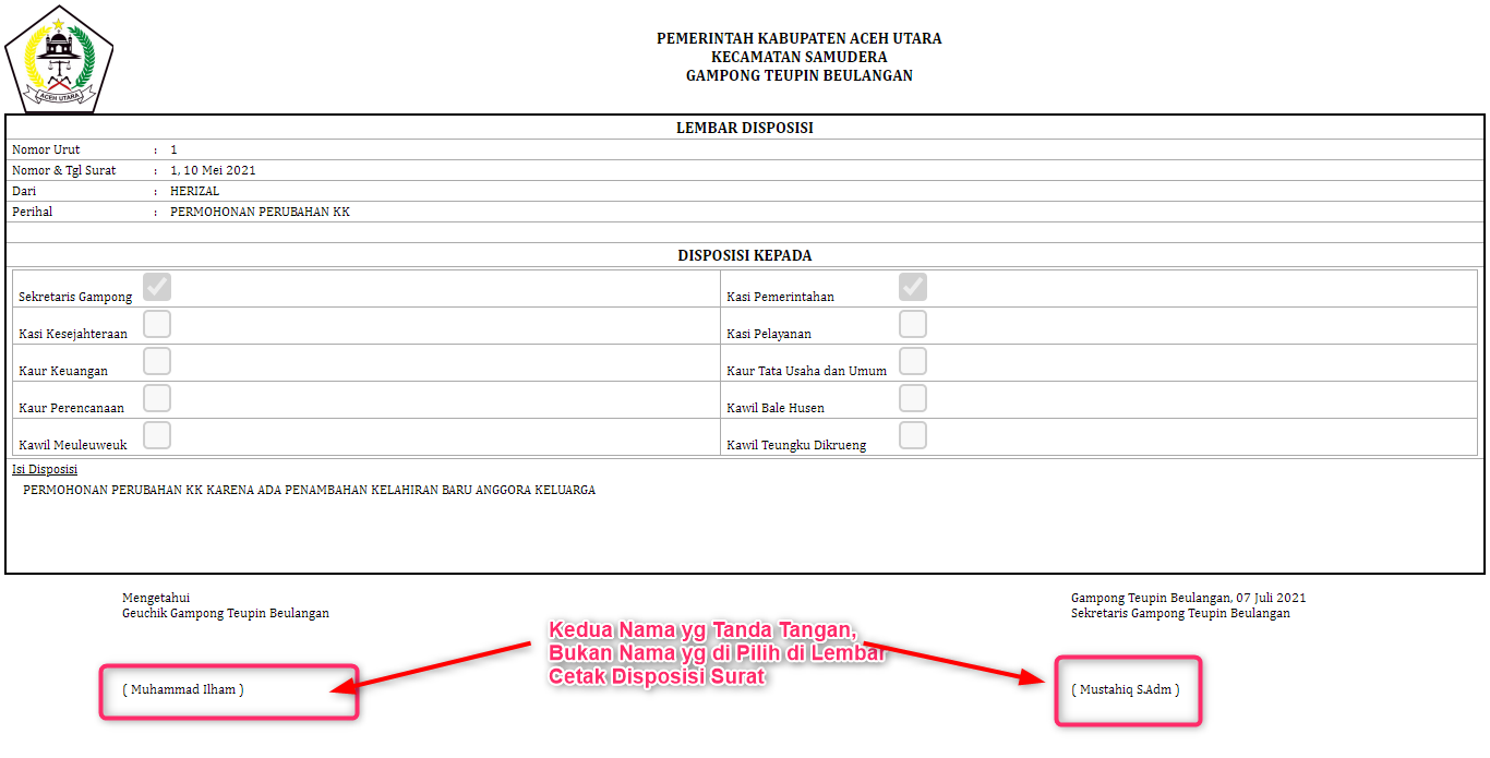 [BUG] Cetak Lembar Disposisi Buku Agenda - Surat Masuk Tempat Tanda ...
