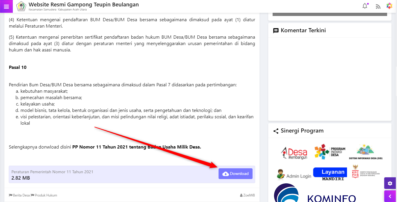 [BUG] Download Lampiran dokumen yang di upload dalam Artikel-> akses ditolak oleh server · Issue ...