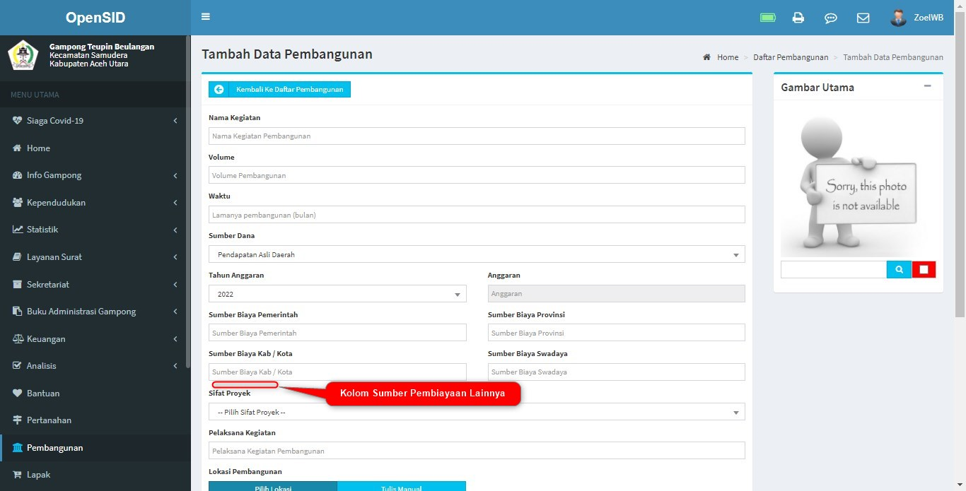 [PREMIUM] Permintaan Penambahan Kolom Sumber Pembiayaan Lainnya pada ...
