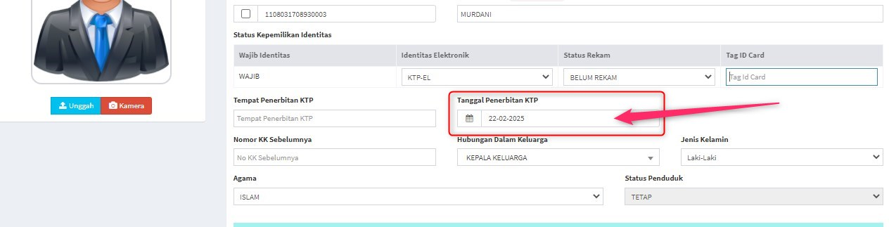 [PREMIUM-BETA04] Dapat Menyimpan Data Penduduk Dengan Tanggal Penerbitan KTP Dimasa Akan Datang ...