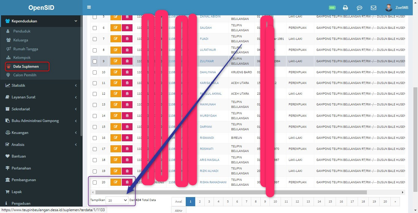 [PREMIUM V22.03-REV01] Export Data Suplemen Terfilter Berdasarkan Jumlah Data yang di Filter ...