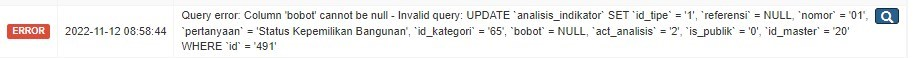 Bug/error: Nilai Kolom Bobot Bila Tidak Terisi Minimal Nilai Nol Saat Disimpan Error 500 · Issue ...