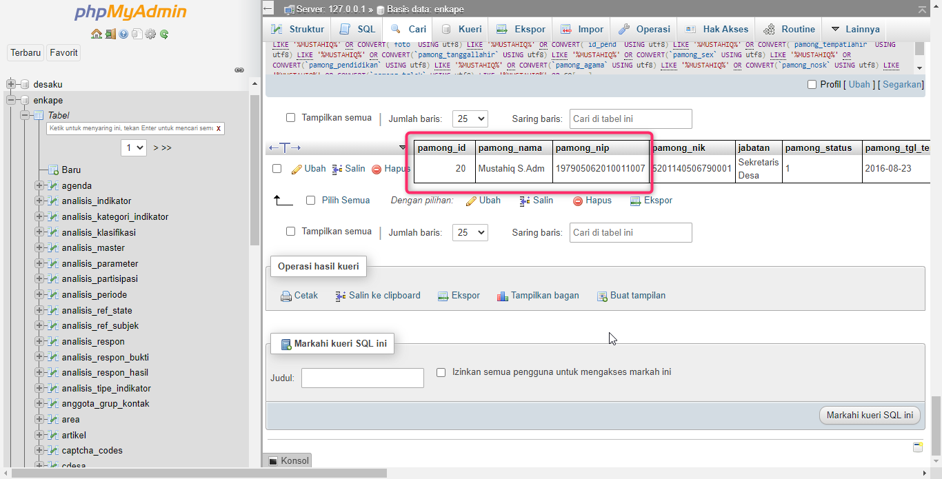 Data Identitas Desa untuk Kepala Desa & NIP di ambil dr modul Pemerintah Desa · Issue #3524 ...